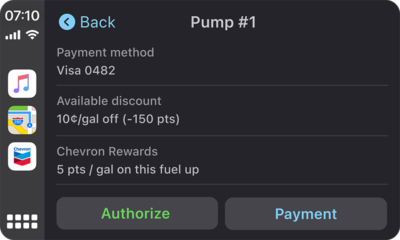 Use the Chevron App With CarPlay | Chevron Texaco Rewards | Chevron ...