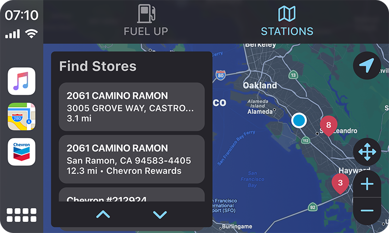 Use the Chevron App With CarPlay | Chevron Texaco Rewards (US)